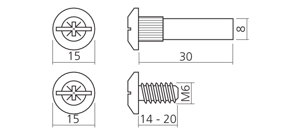 Vis relieuse M6 - Quincaillerie Gervais, réseau MASTERPRO
